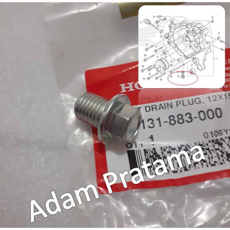 Jual Baut Pembuangn Oli Kunci 12 baut oli Matic Matik Honda Baut Tutup ...