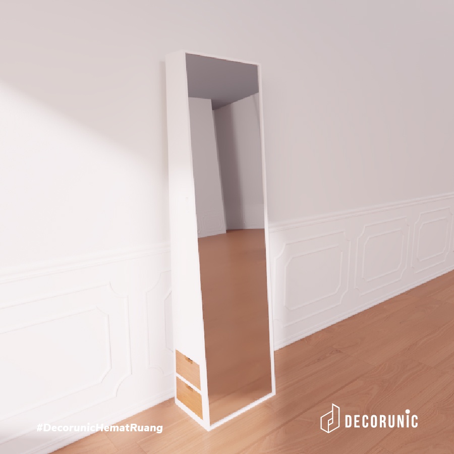 Jual Decorunic Standing Mirror Cermin Full Body dengan Rak Make Up dan ...