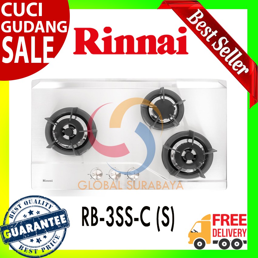Jual Rinnai Kompor Tanam Gas 3 Tungku - RB 3SS C (S) | Shopee Indonesia
