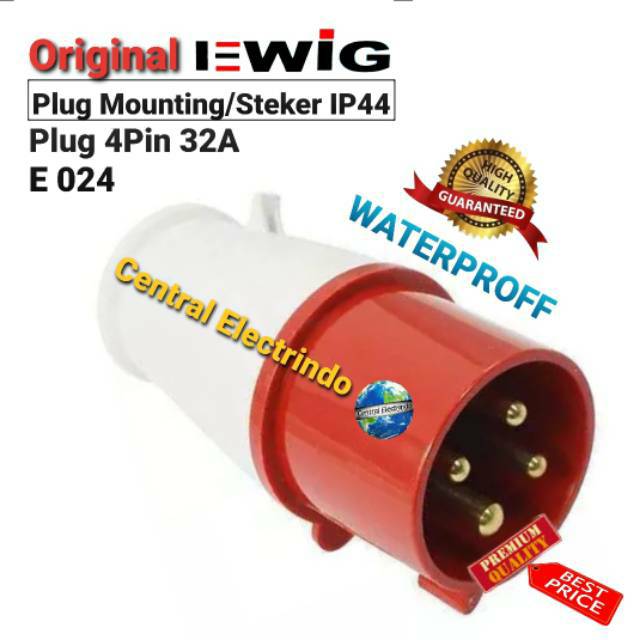 Jual Plug Mounting/Male Steker 4Pin 32A (E024) EWIG. | Shopee Indonesia