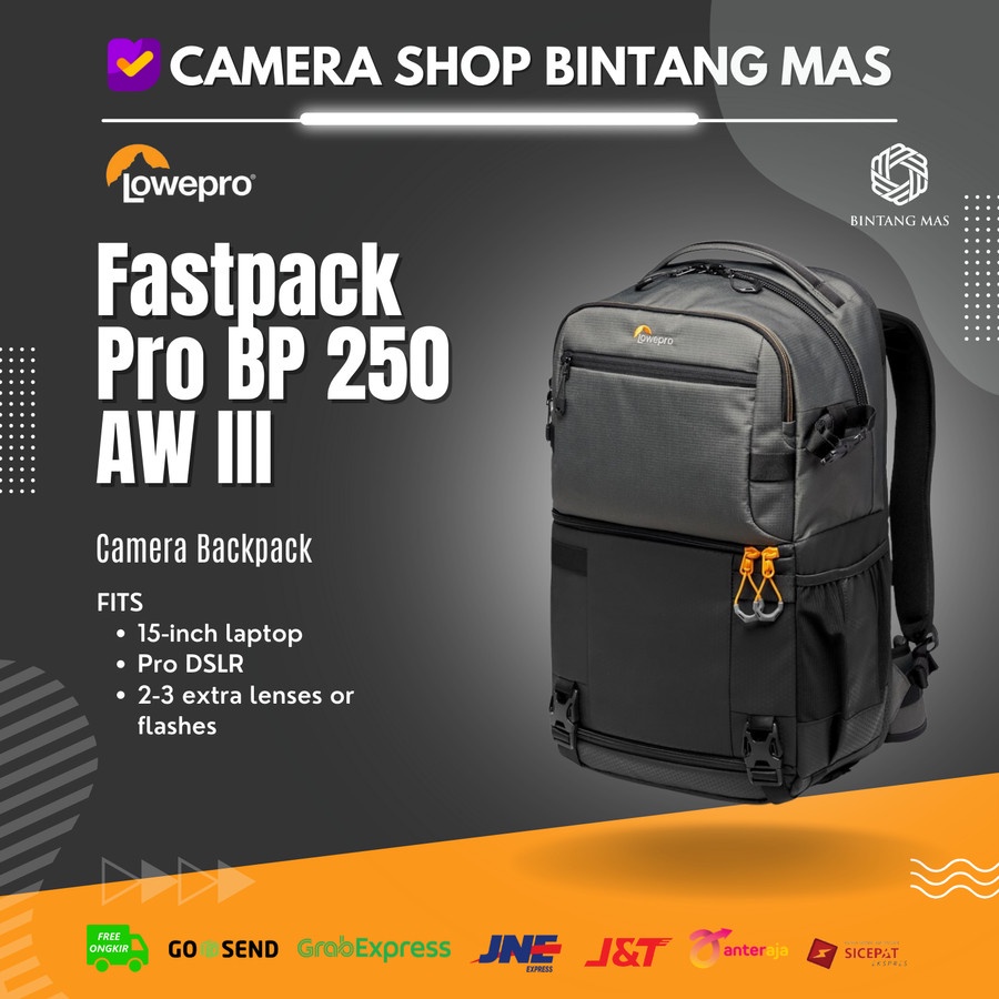 Jual Lowepro Fastpack PRO BP 250 AW III (GREY) | Shopee Indonesia