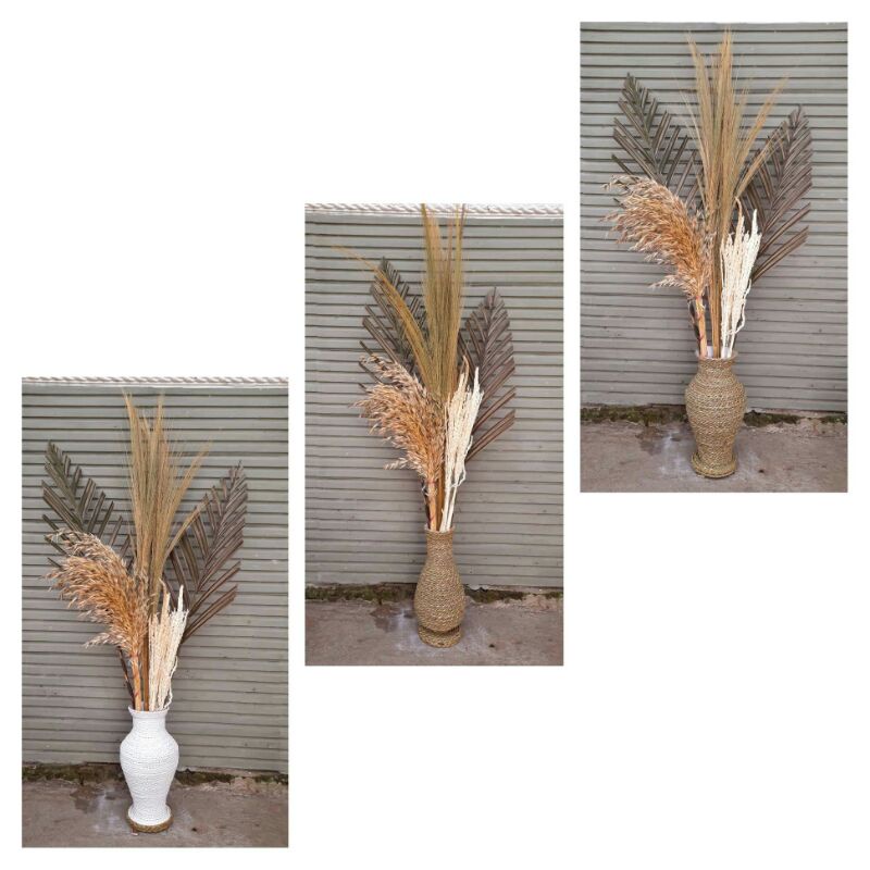 Jual paket lengkap set bunga kering dan vas ukuran 30cm | dekorasi ...