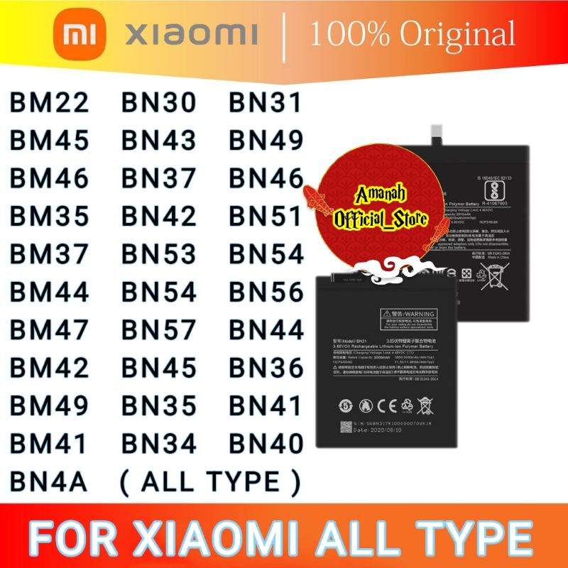 Jual BATERAI XIAOMI REDMI ALL TYPE , SEMUA TIPE BM22 , BM45 , BM46 , BM35 , BM37 , BM34 , BM44 ...