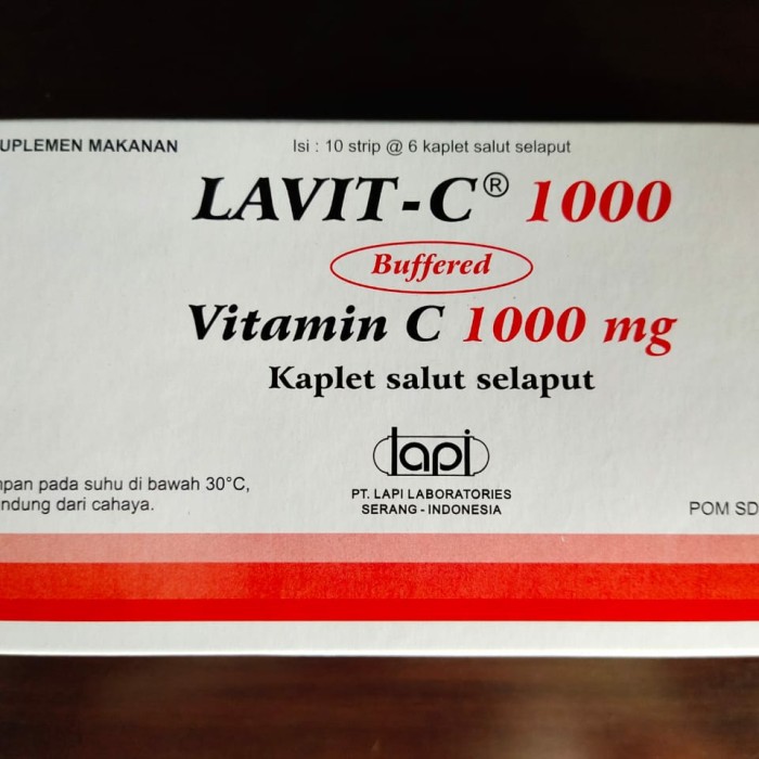 Jual LAVIT C 1000 MG BOX ISI 60 suplemen vitamin c 1000 mg | Shopee Indonesia