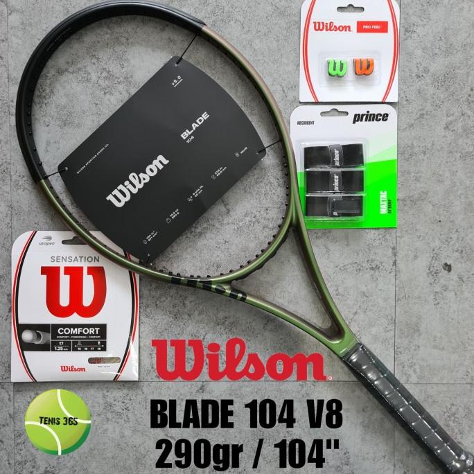 Jual Raket Tenis Wilson Blade 104 V8 - Free String + Grip + Dampener ...