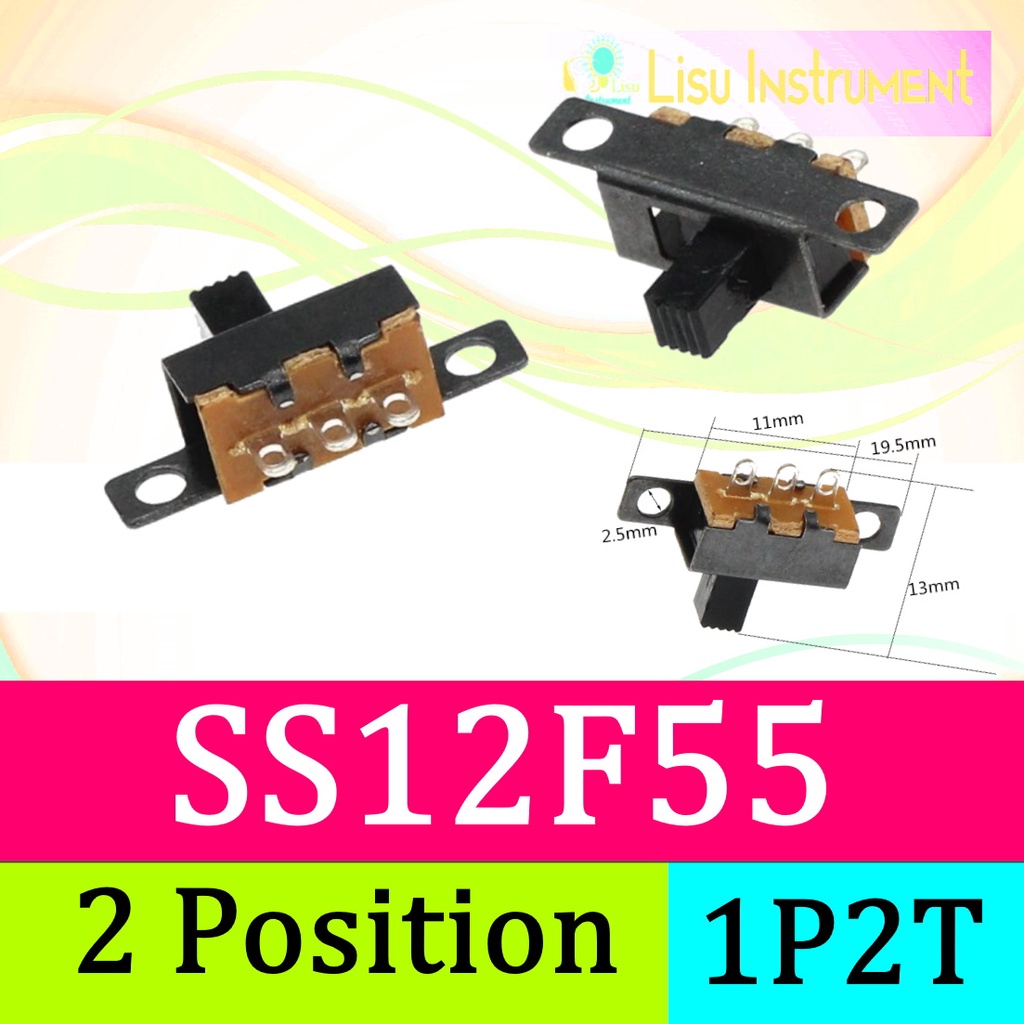 Jual SS12F55 2-Position 1P2T SPDT Panel Slide Switch Side | Shopee Indonesia