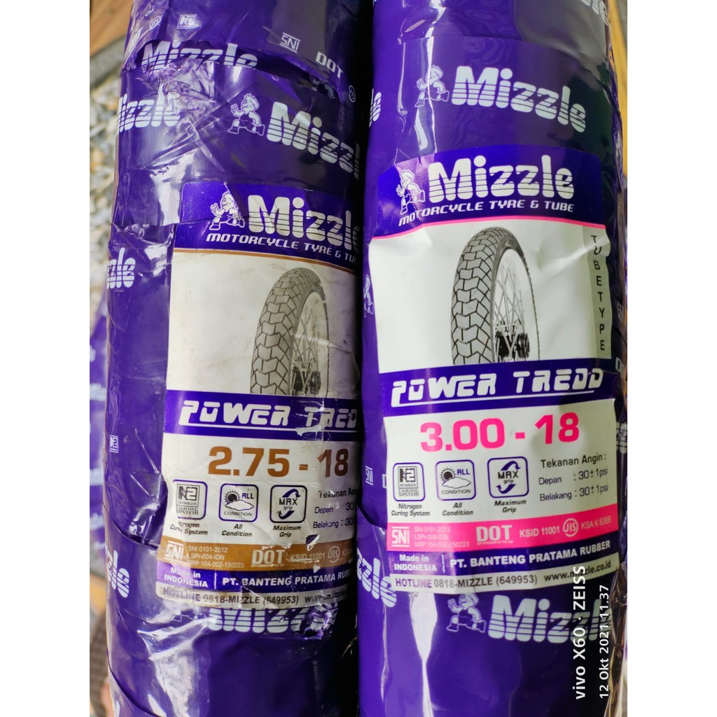 Jual Paket Ban Motor Tubetype Mizzle Power Thread 2.75-18 & 3.00-18 ...