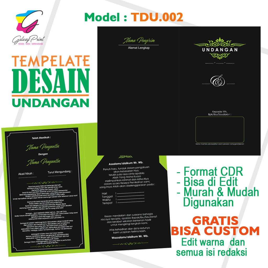 Jual Desain Undangan Pernikahan, Format Coreldraw X7 | Shopee Indonesia