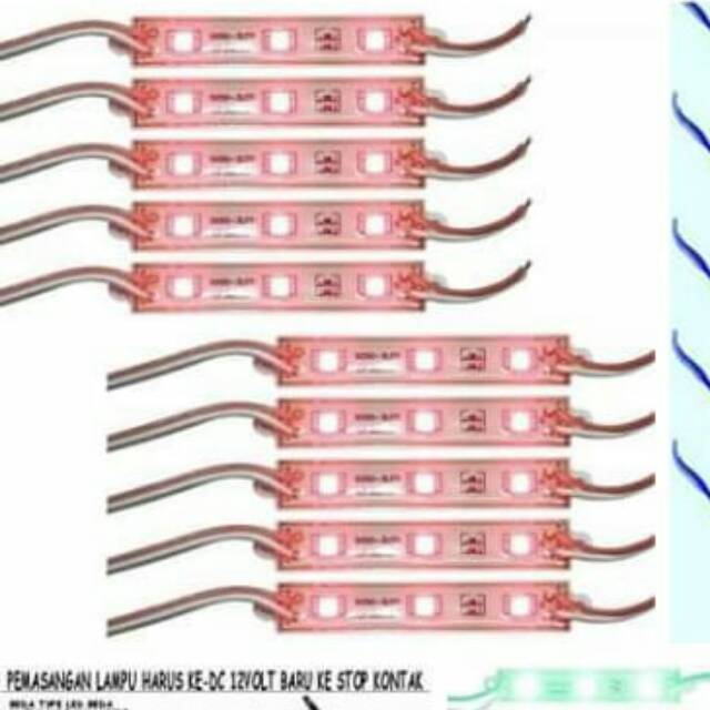 Jual Lampu LED Modul 3 Mata Strip Module LED Chip DC 12 Volt-1.4 watt per 1 pcs | Shopee Indonesia