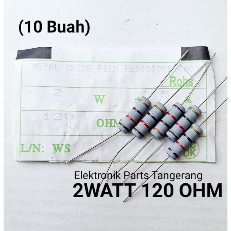 Jual (10 Buah) RESISTOR 2WATT 120 OHM 5% RESISTOR 2 WATT 120 OHM RESISTOR 2W 120 OHM RESISTOR ...