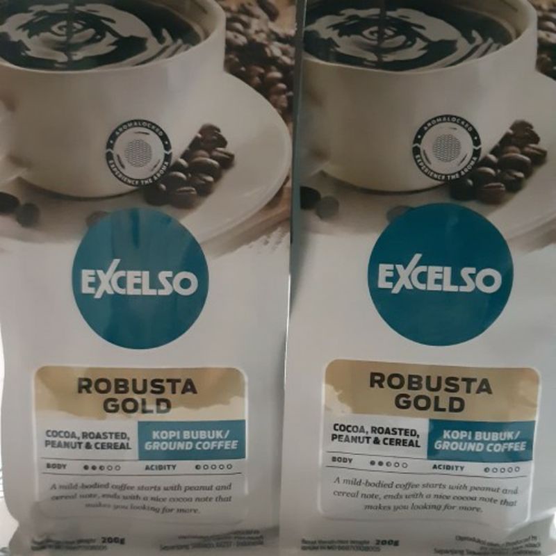 Jual Kopi excelso robusta gold kopi bubuk ground coffie pack | Shopee ...
