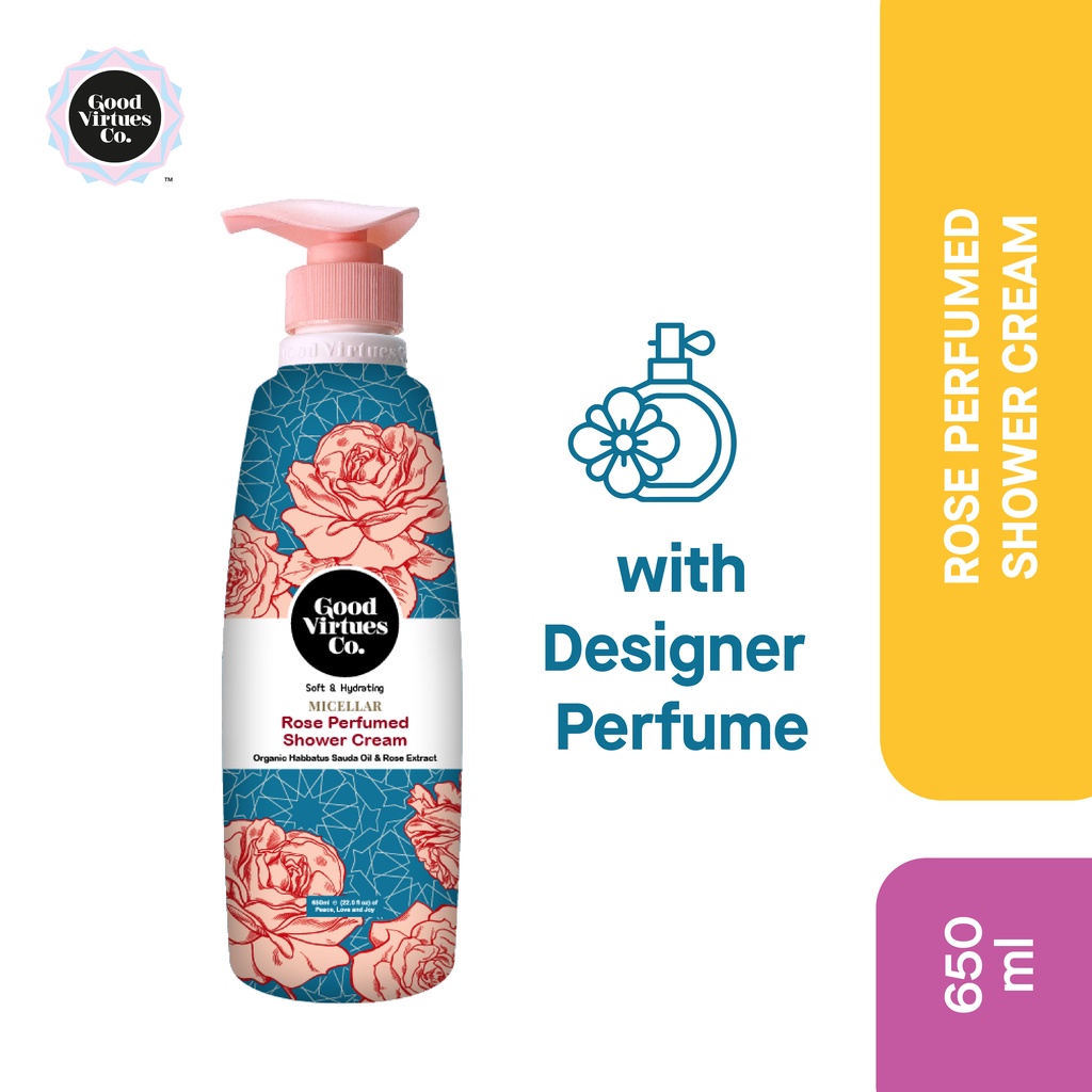 Jual Good Virtues Co. Micellar Rose Perfumed Shower Cream 650ml | Sabun ...
