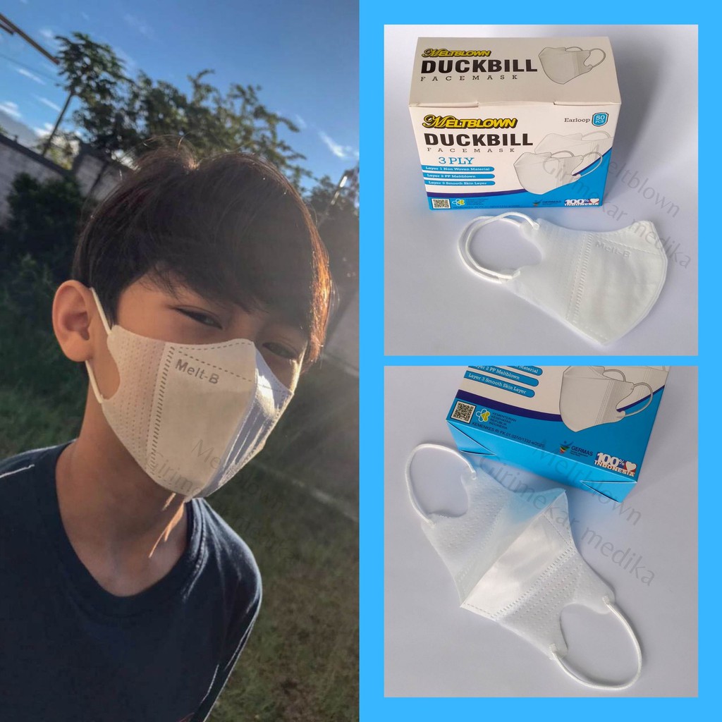 Jual Meltblown Masker Anak Ducbill Anak sekolah SD SMP Mask Duck Bill 3 ...