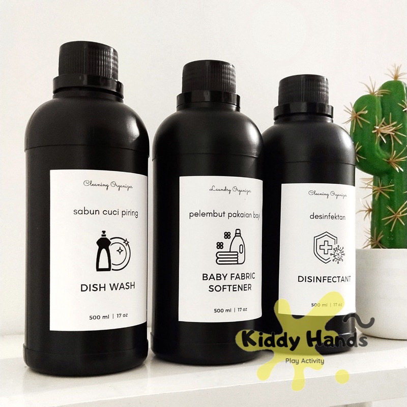Jual BOTOL BLACK SERIES Refill 500 ml Minimalis Aesthetic Cairan ...