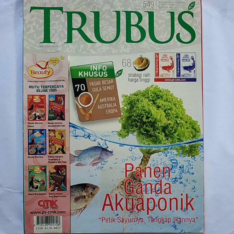 Jual Majalah TRUBUS Edisi 549 " Panen Ganda Akuaponik " ( Petik ...