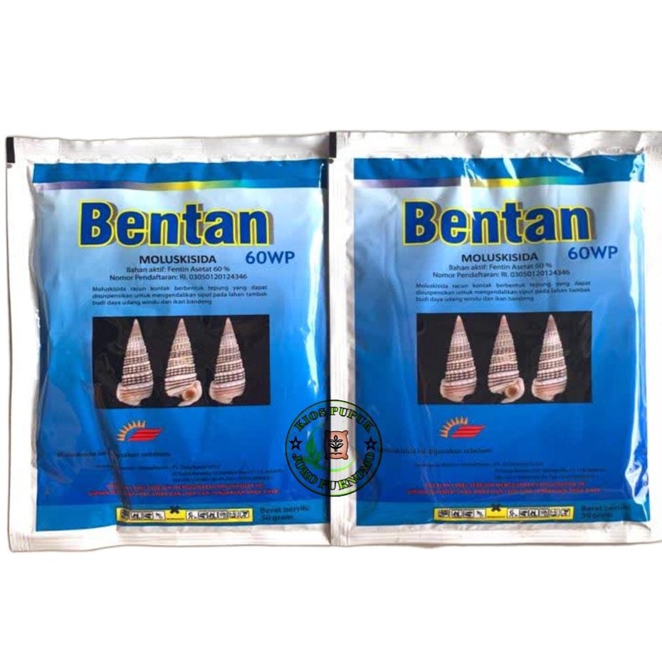 Jual BENTAN 60 WP 50GR - 100GR FUNGISIDA Racun Siput Keong | Shopee ...