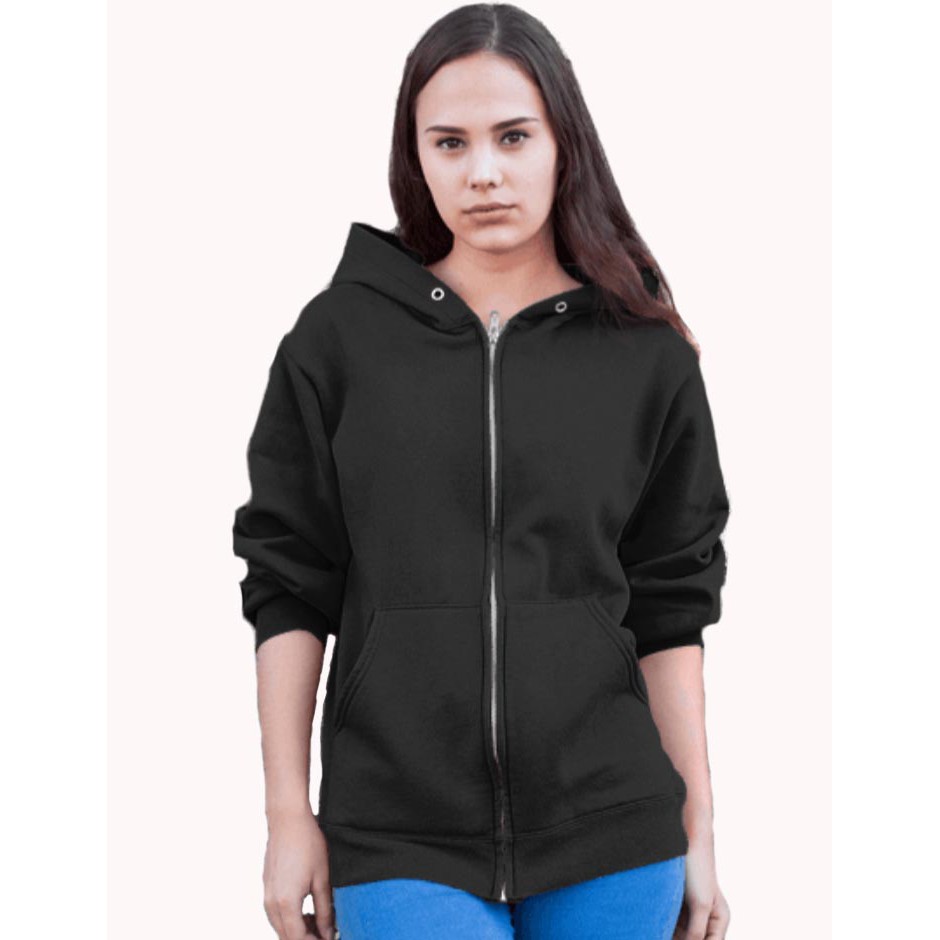 Jual Jaket Sweater Hoodie Polos Hitam - Hitam Polos | Shopee Indonesia