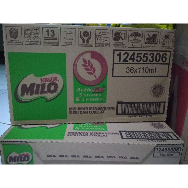 Jual Milo karton isi 36x110ml | Milo 110ml isi 36| susu Milo activ go ...