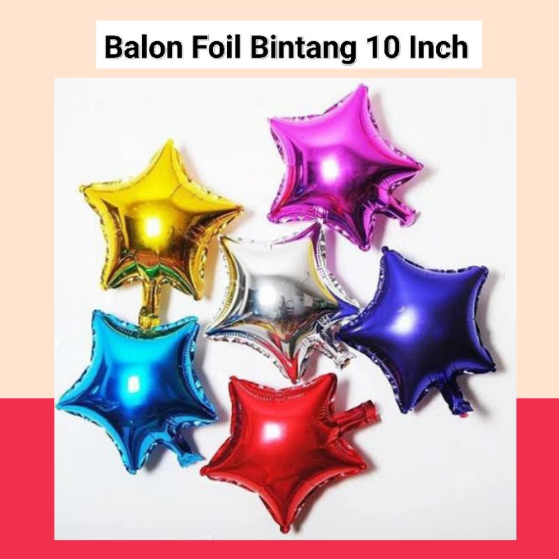 Jual Balon Foil Bintang 10 Inch 20cm 20 cm Biru Silver Rose Gold Ungu ...