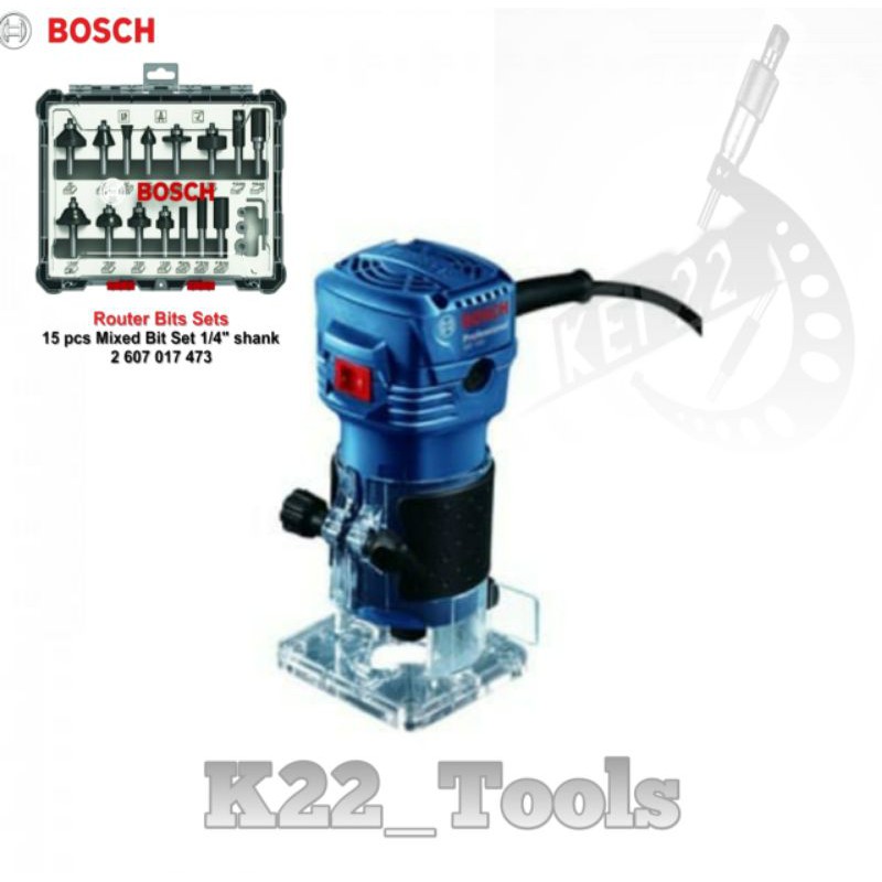 Jual PAKET MESIN PROFIL KAYU / TRIMMER /ROUTER BOSCH GKF 550 1/4" DAN ...