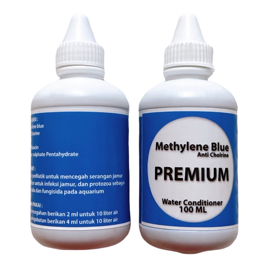 Jual METHYLENE BLUE ANTI CHLORINE WATER CONDITIONER 100 ML OBAT BIRU IKAN | Shopee Indonesia