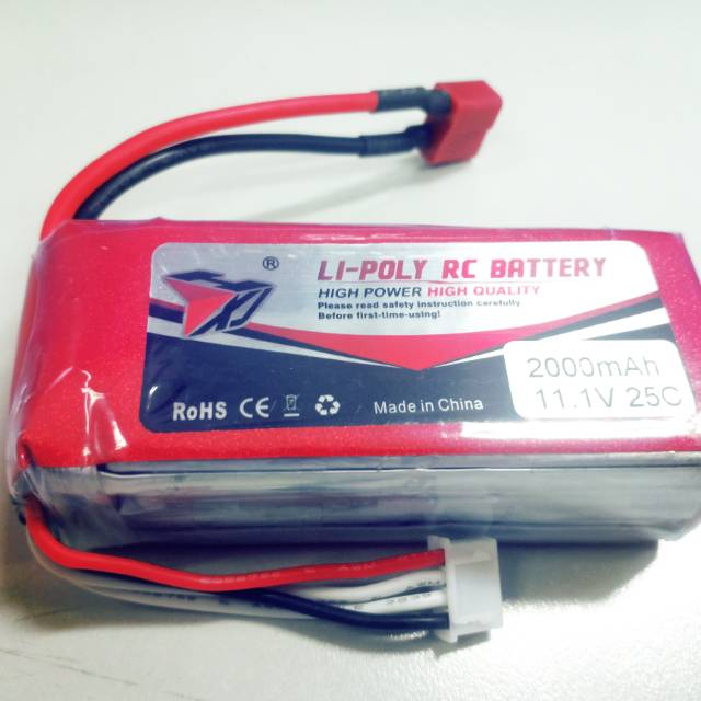 Jual Baterai Lipo 11.1v 3S 2000mAh T plug dan XT60 | Shopee Indonesia