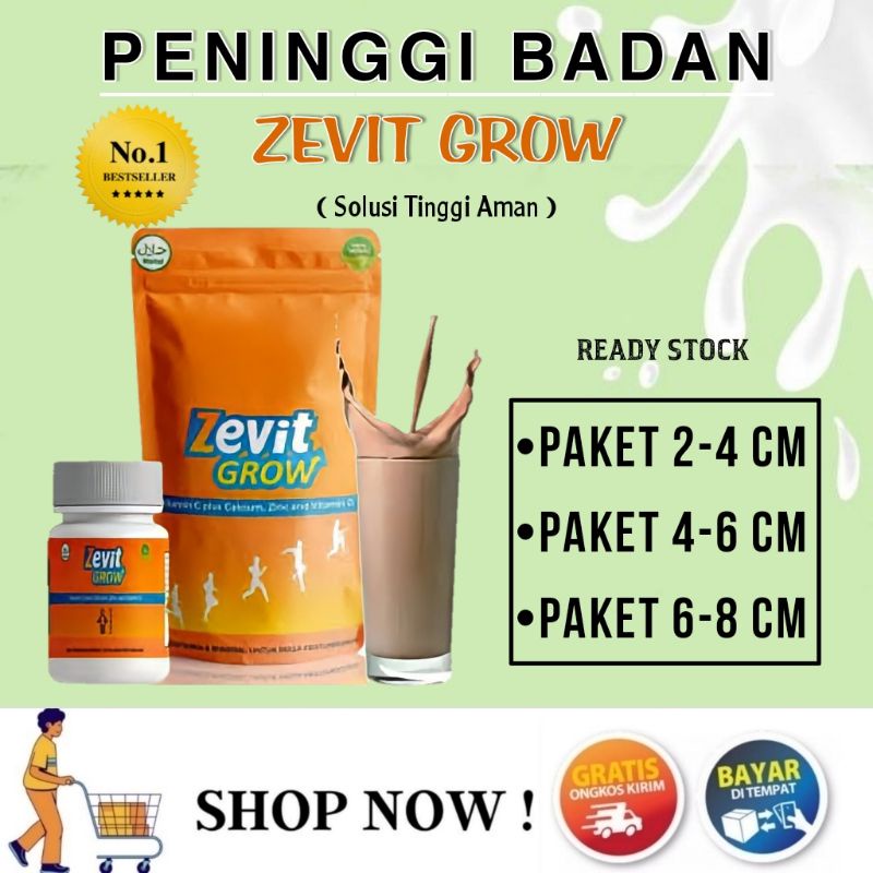 Jual [TERLARIS] ZEVIT GROW PENINGGI BADAN OROGINAL | KAPSUL DAN SUSU ...