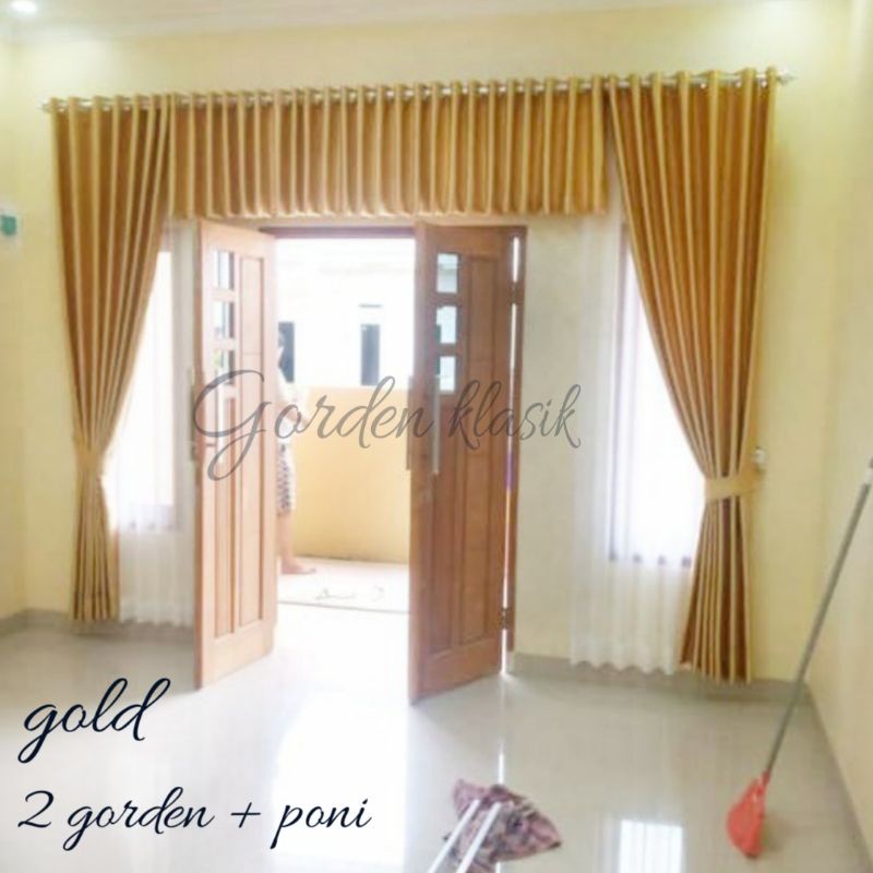 Jual Gorden 1 Set Gorden Ruang Tamu Ukuran Lebar Gorden Jendela Dan ...