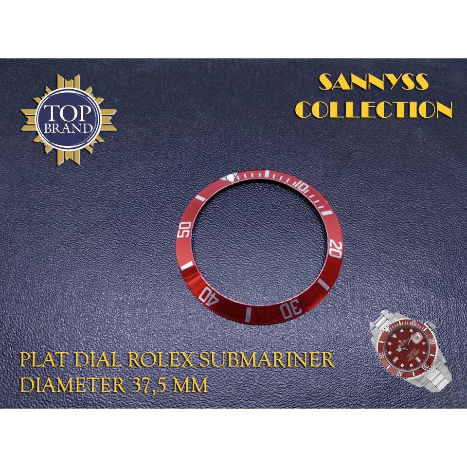 Jual PLAT DIAL JAM ROLEX SUBMARINER MERAH DIAMETER 37.5 MM | Shopee ...