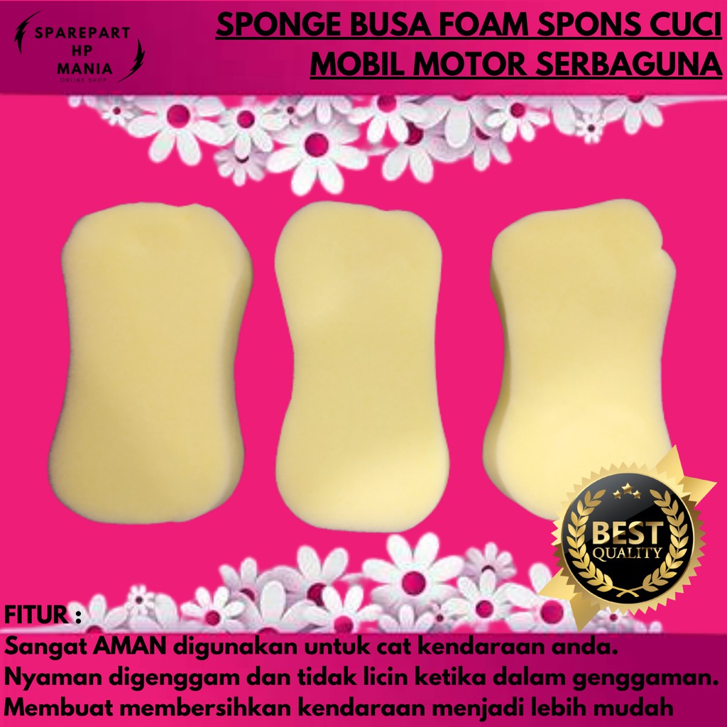Jual Busa Cuci Mobil Motor Piring Kuning Busa Foam Wash Tebal Sponge ...