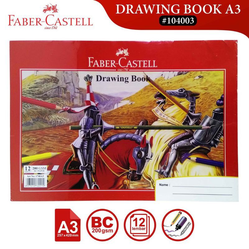 Jual FABER CASTELL DRAWING BOOK A3 A4 A5 BUKU GAMBAR TEBAL 200 GSM ...