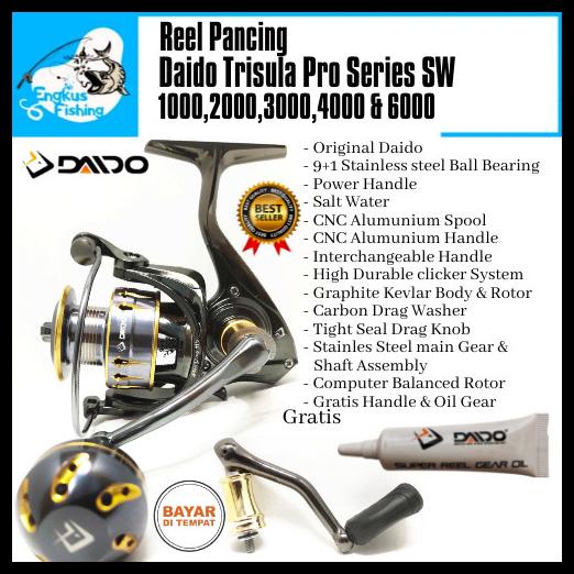 Jual Reel Pancing Daido New Trisula Pro Series Sw 1000-6000 (19+1 ...