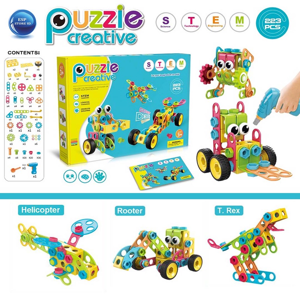 Jual Puzzle Creative Stem Mainan Edukasi Kreatifitas Anak Stem Bongkar ...