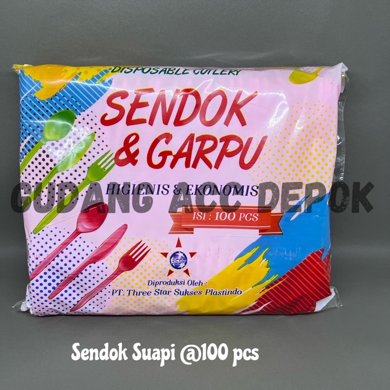 Jual SENDOK & GARPU MAKAN BAHAN PLASTIK TEBAL (BIG SPOON) MEREK 3STAR ...