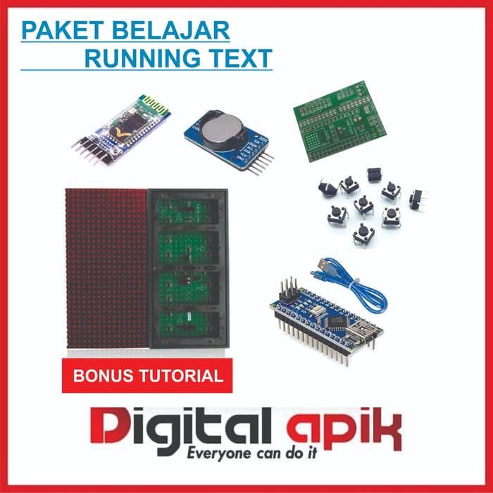 Jual Paket Belajar Running Text P10 Arduino + Tutorial DMD HC-05 RTC ...