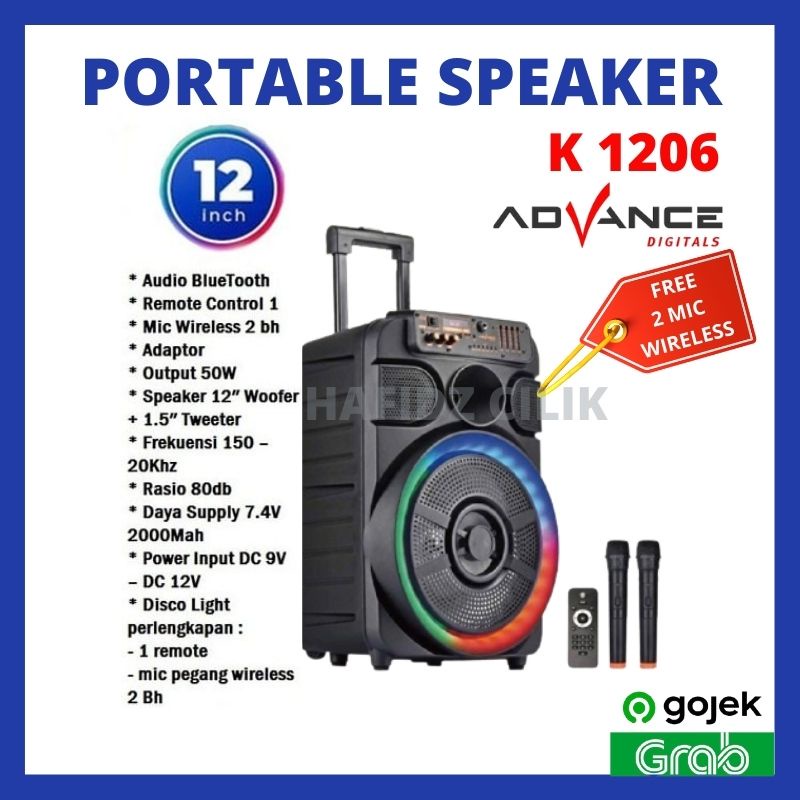 Jual speaker advance k 1206 speaker meeting speaker pengajian FREE 2 MIC WIRELESS | Shopee Indonesia