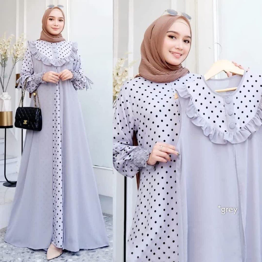 Jual Baju Gamis Wanita Remaja Modern Terbaru 2022 Set Cardi Habibah ...