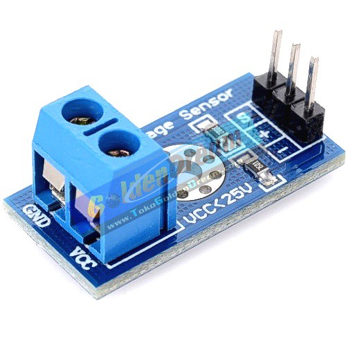 Jual Sensor Tegangan Voltage DC 0-25v Pendeteksi Volt Arduino Raspberry ...