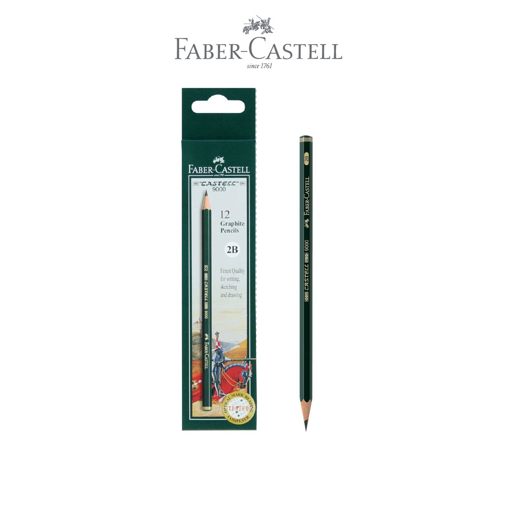 Jual Faber-Castell Pensil Tulis Ujian - 2B Castell 9000 set 12 | Shopee ...