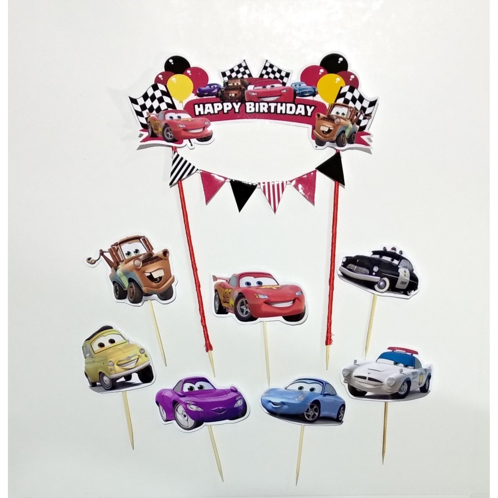 Jual Topper kue / Cake Banner 17x22cm Cars | Shopee Indonesia