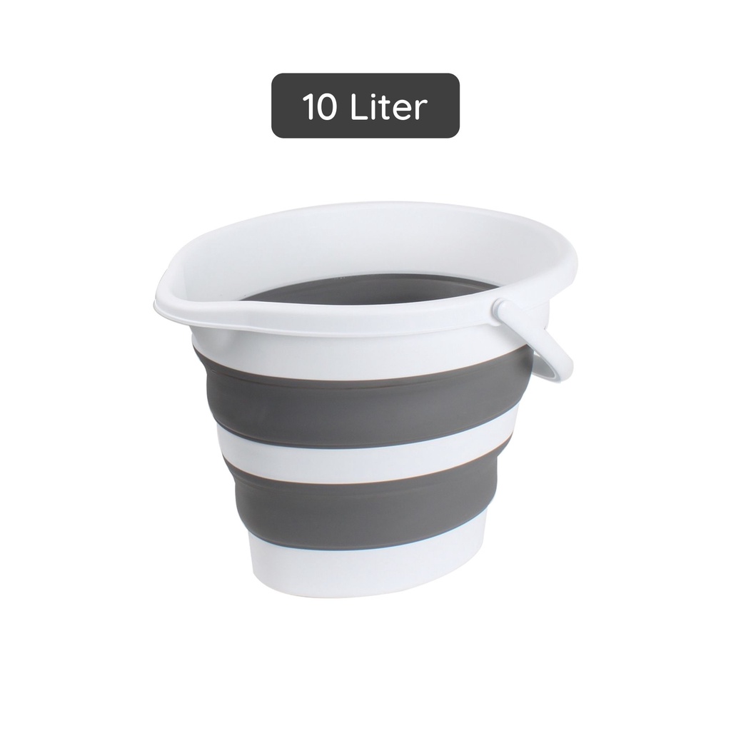 Jual Tomoji Ember Lipat Bulat - Foldable Bucket - Ember Abu Dengan ...