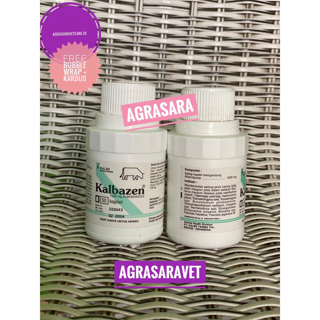 Jual KALBAZEN KAPLET ISI 50 KAPLET - OBAT CACING SAPI KAMBING DOMBA ...