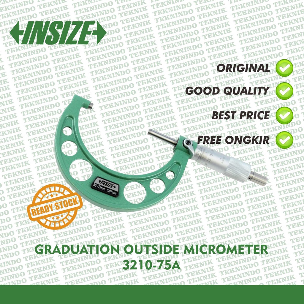 Jual Insize Graduation Outside Micrometer 3210-75A Original | Shopee ...