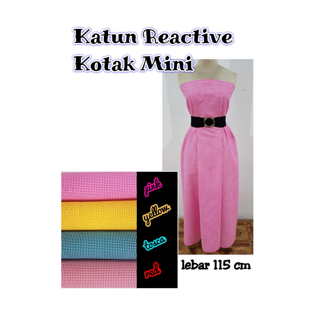 Jual bahan kain katun halus reactive kotak kecil small cotton murah ...