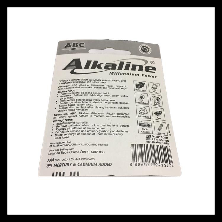 Jual 100% TERMURAH BATU BATERAI ABC ALKALINE AAA 3+4 ISI 7PC - BATERE ...