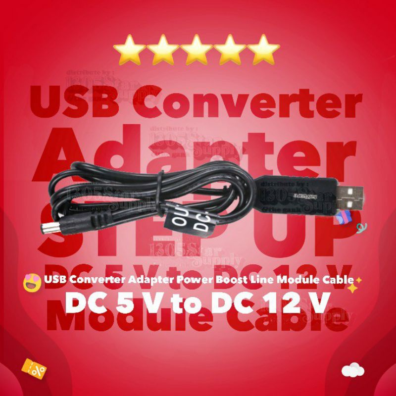Jual Step Up DC 5V to 12V USB Converter Adapter Power Boost Line Module ...