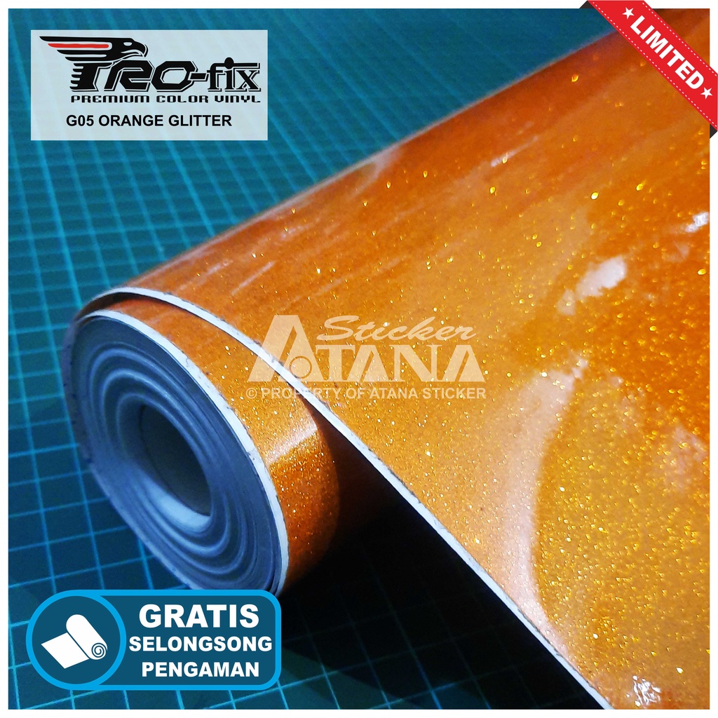 Jual Skotlet Orange Glitter Scotlet Oranye Oren Hologram Profix Stiker ...