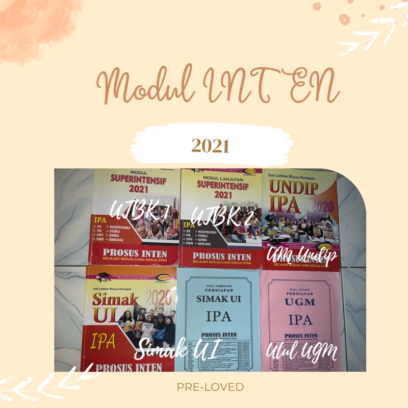 Jual Buku Modul Prosus INTEN Saintek 2021 UTBK, UM Undip, Simak UI, Utul UGM PRELOVED | Shopee ...