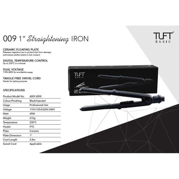 Jual Jual Tuft Basic Straightening Iron 1" ( Inch ) / Catok Rambut ...