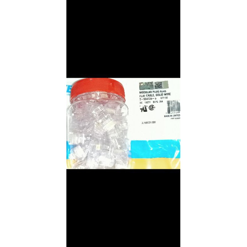 Jual Konektor RJ45 Original AMP isi 50pcs / RJ 45 Amp Ori / Socket RJ ...